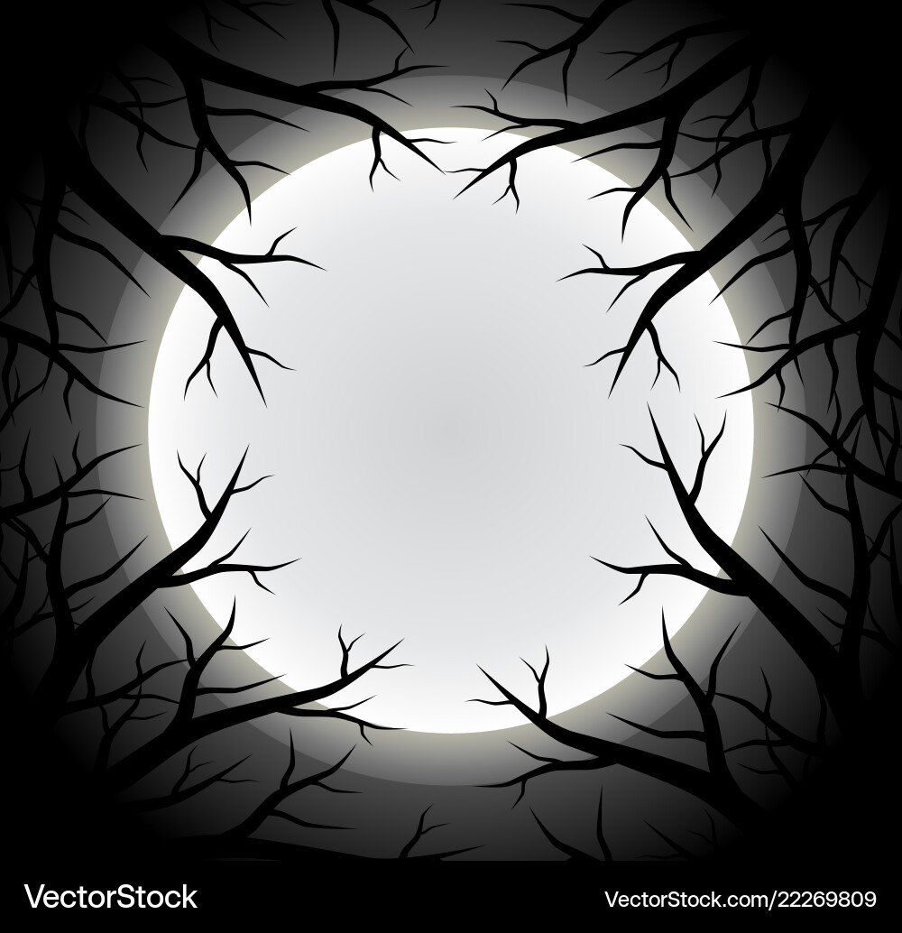 Scary full moon background Royalty Free Vector Image