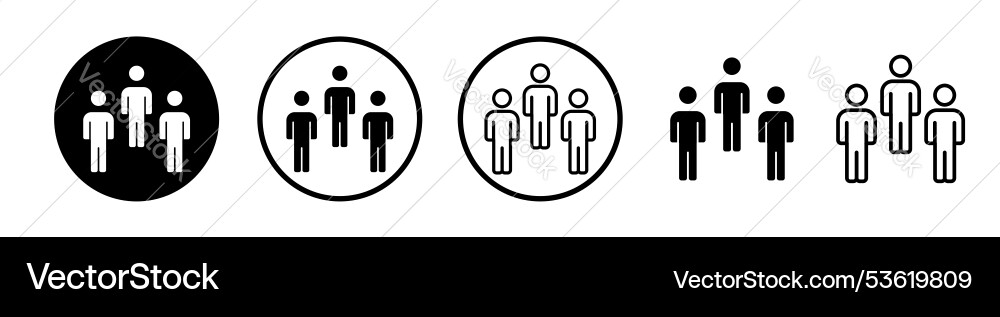 Team icon set people employee group symbol Vector Image