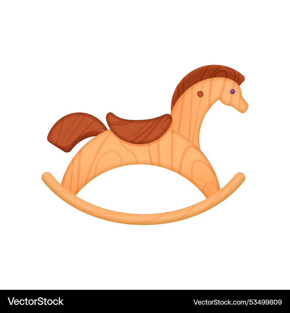 Wooden rocking horse Royalty Free Vector Image