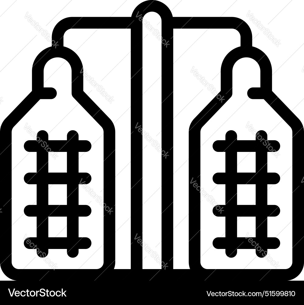 Bioreactor icon showing tanks connected with pipes