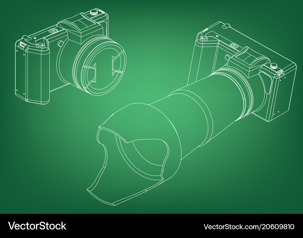 Camera on green Royalty Free Vector Image - VectorStock