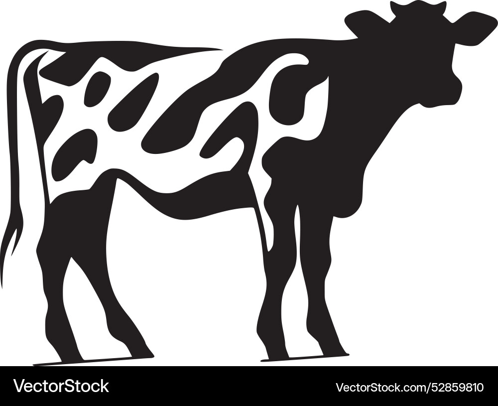 Cow - minimalist and flat logo Royalty Free Vector Image