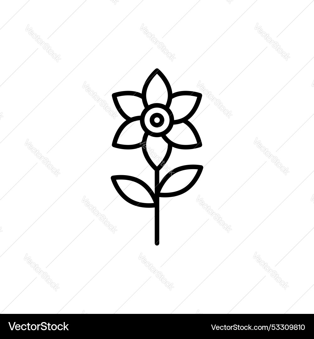 Daffodil flower icon isolated on white background Vector Image