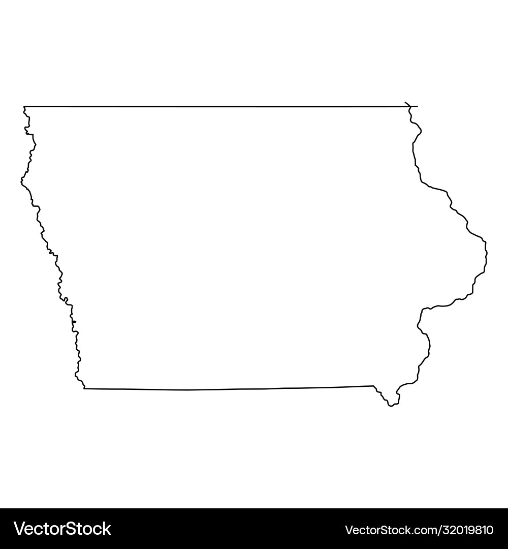 Iowa ia state border usa map outline Royalty Free Vector