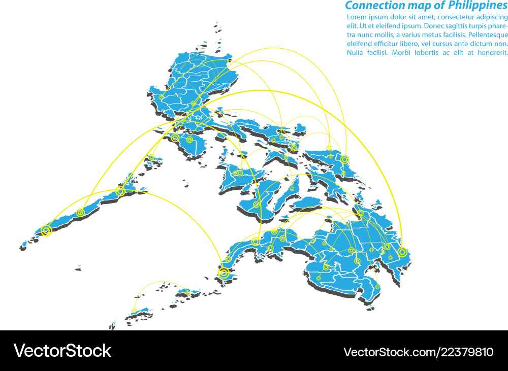 Modern of philippines map connections network Vector Image