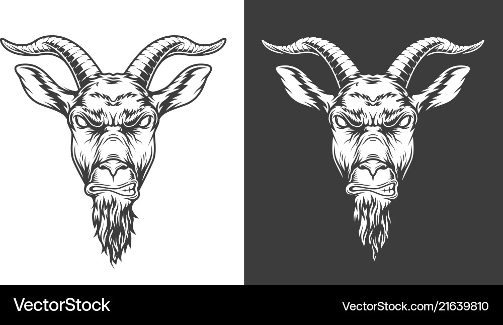 Monochrome goat icon Royalty Free Vector Image