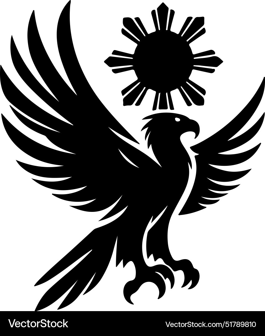 Philippine eagle isolated black design Royalty Free Vector