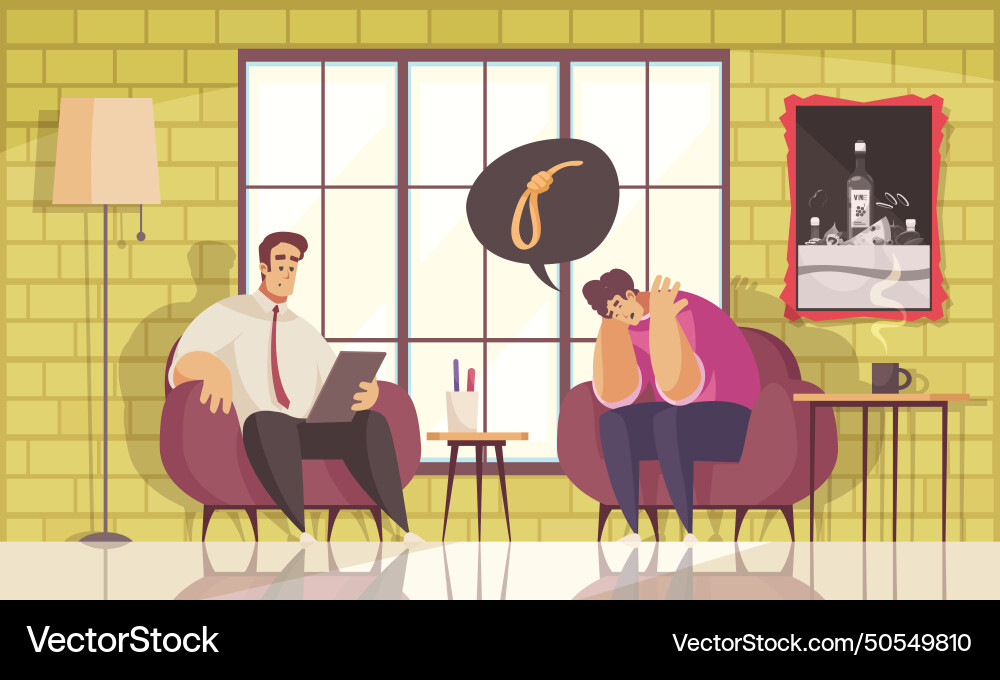Psychotherapy suicide prevention image Royalty Free Vector
