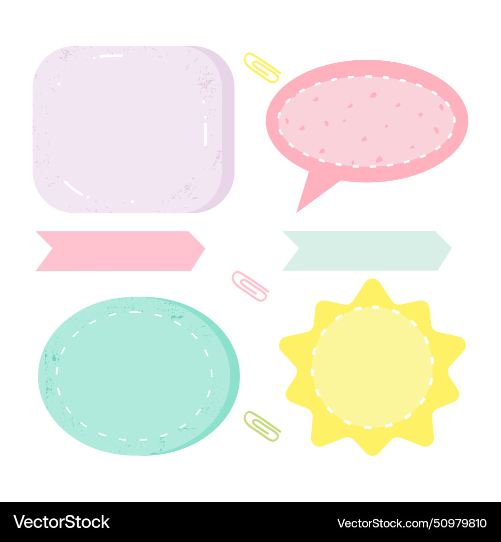 Set of label and speech bubbles pastel colors Vector Image