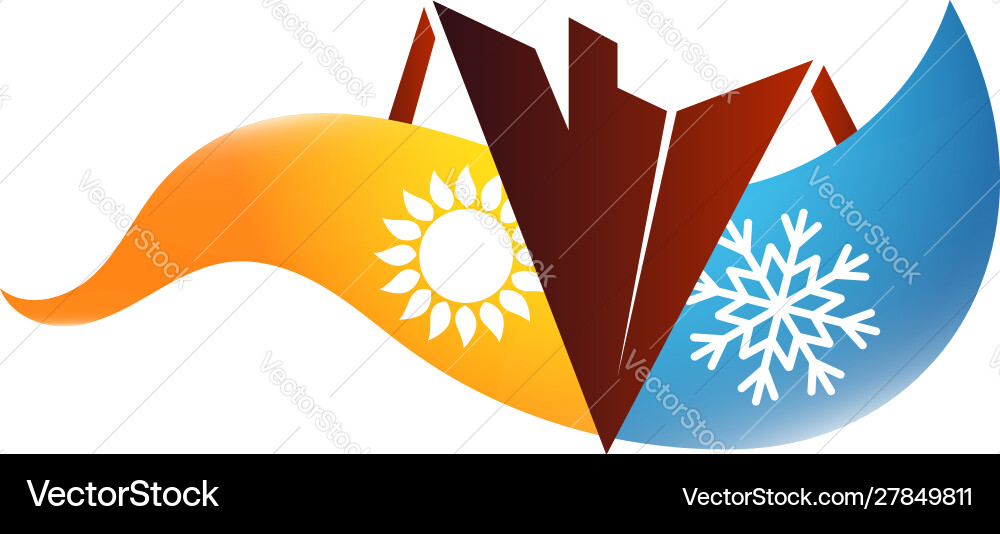 Air conditioner heat cool symbol Royalty Free Vector Image