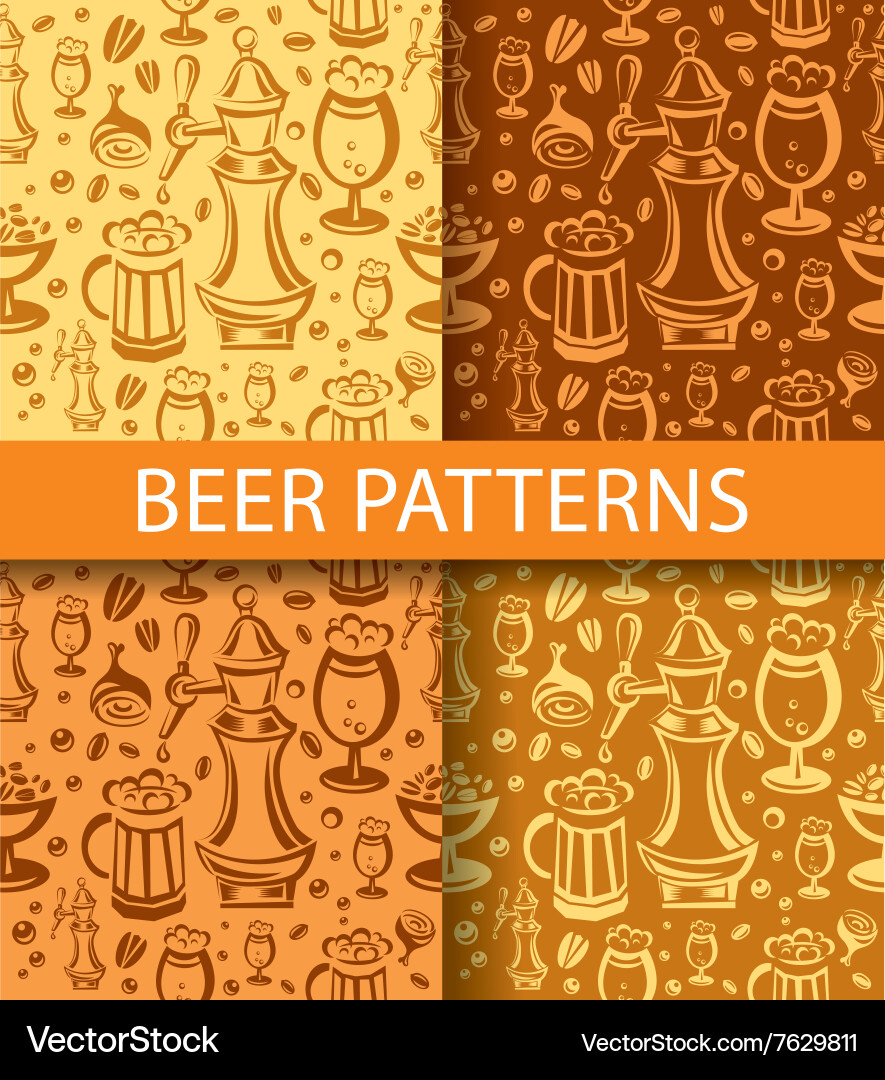 Beer pattern Royalty Free Vector Image - VectorStock