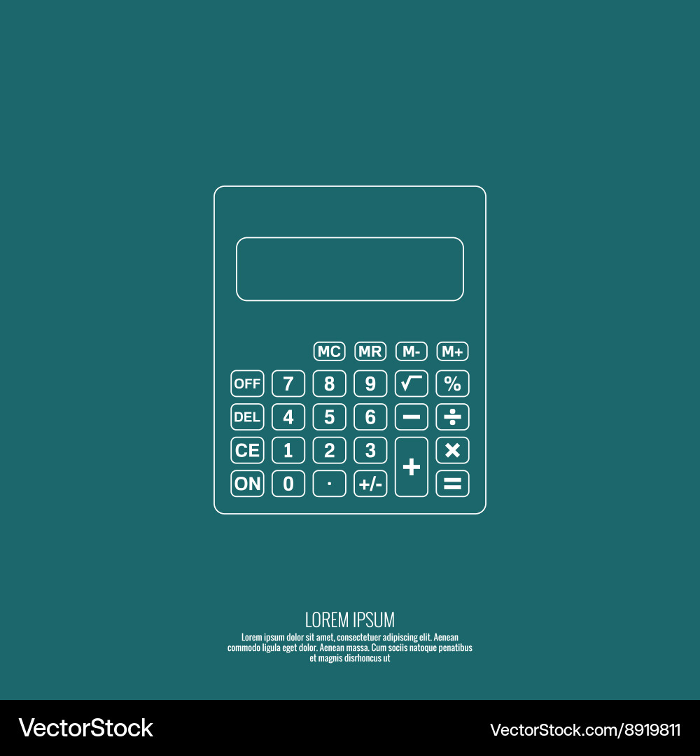 Calculator top view Royalty Free Vector Image - VectorStock
