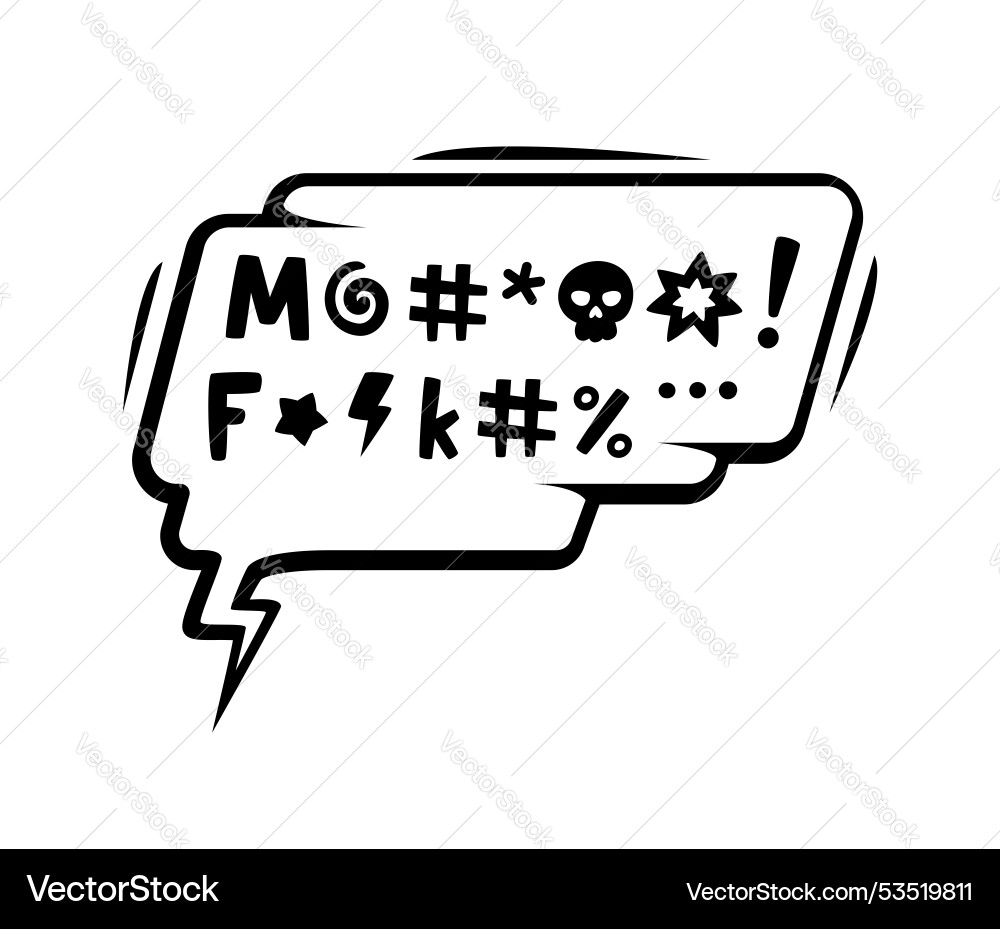Comic swear curse in speech bubble expletive word Vector Image