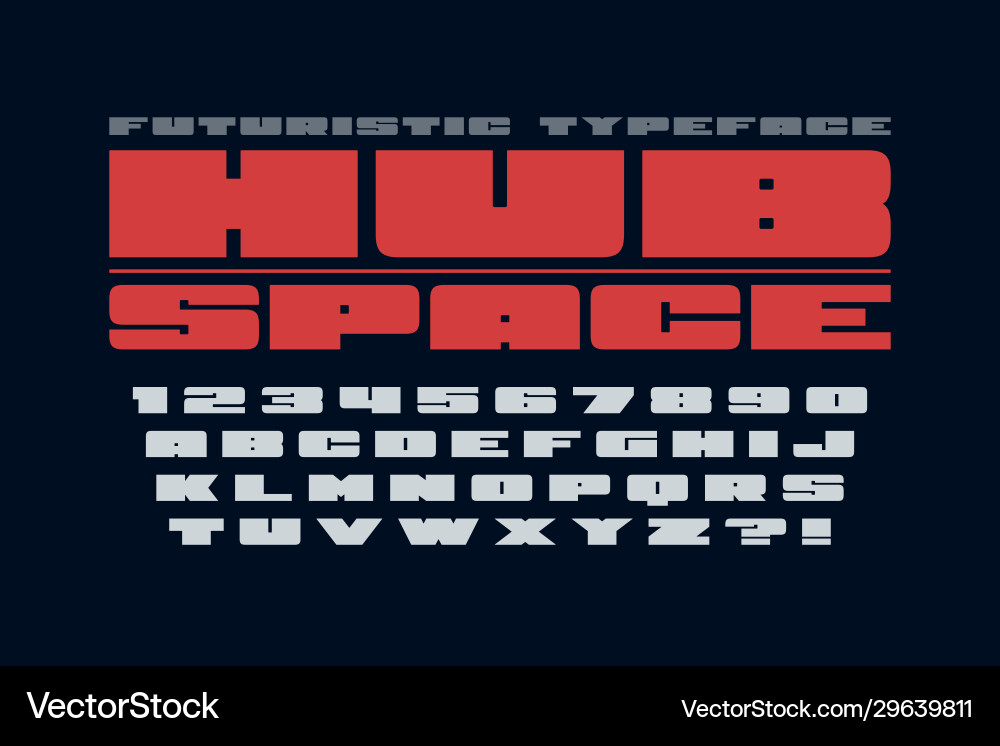 Futuristic alphabet design typeface letters Vector Image