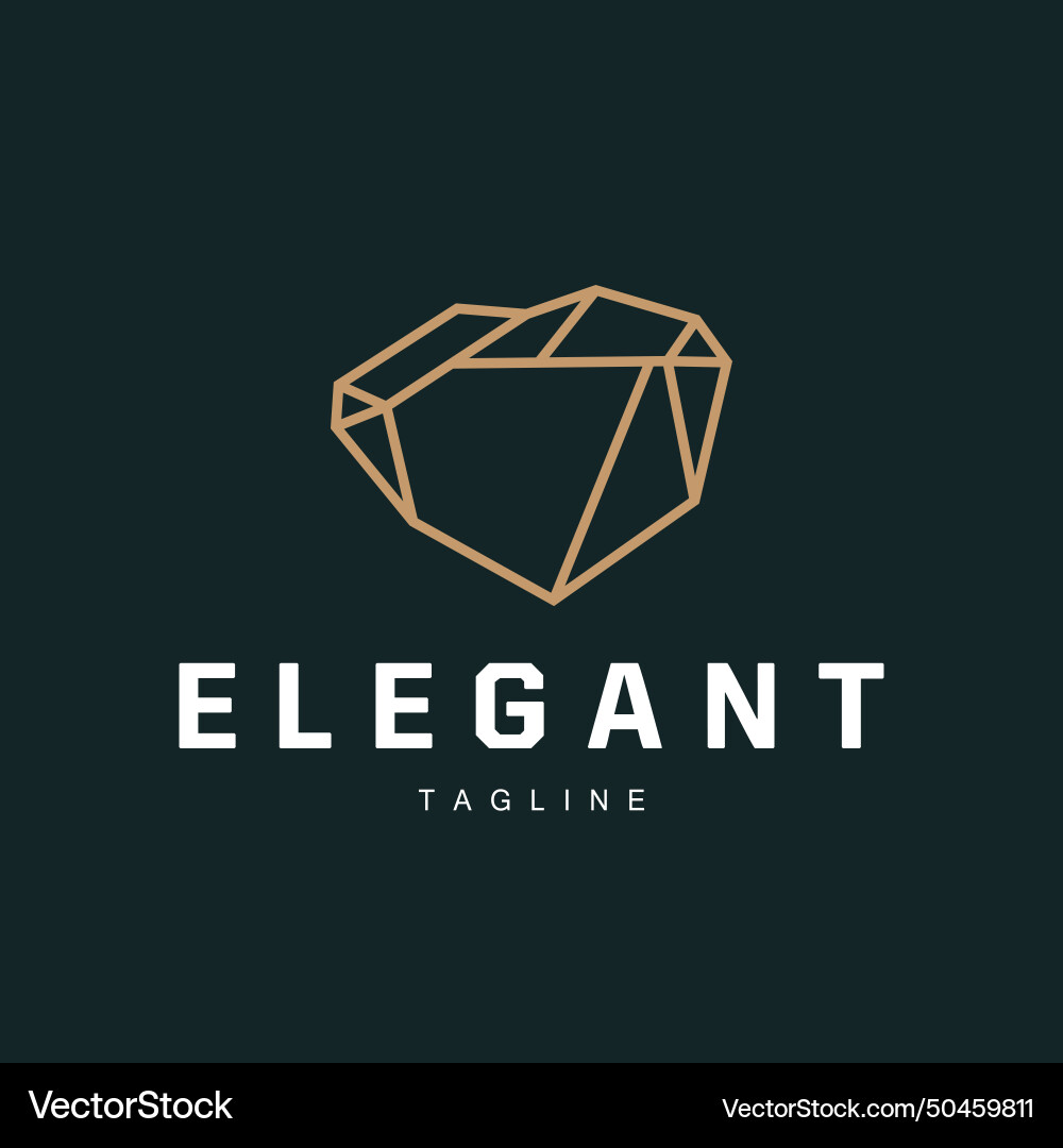 Gem diamond template gemstone logo design line Vector Image