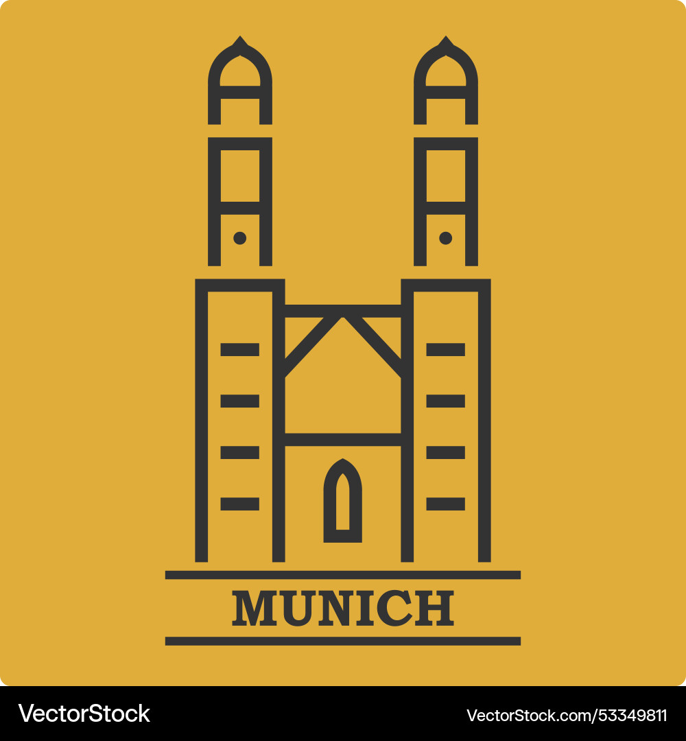 Munich architecture of german cities Royalty Free Vector