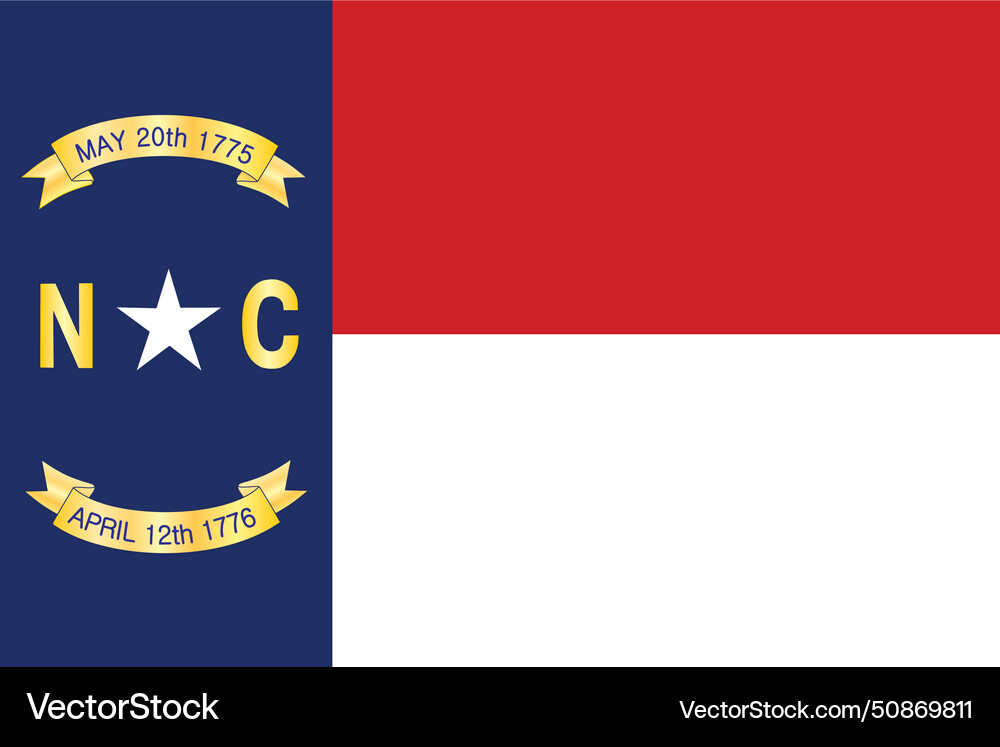 North carolina flag Royalty Free Vector Image - VectorStock