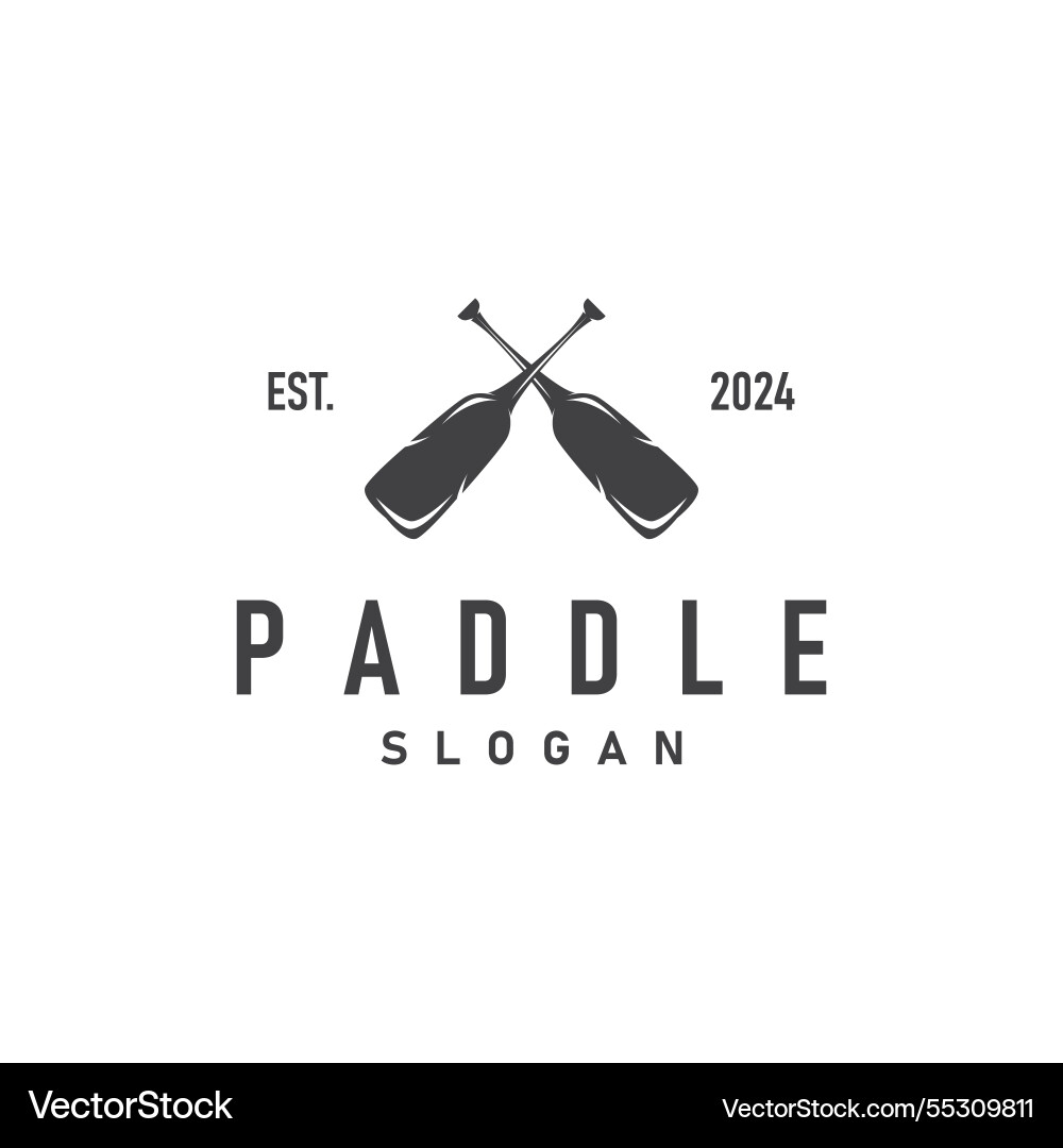 Paddle logo boat design symbol simple Royalty Free Vector