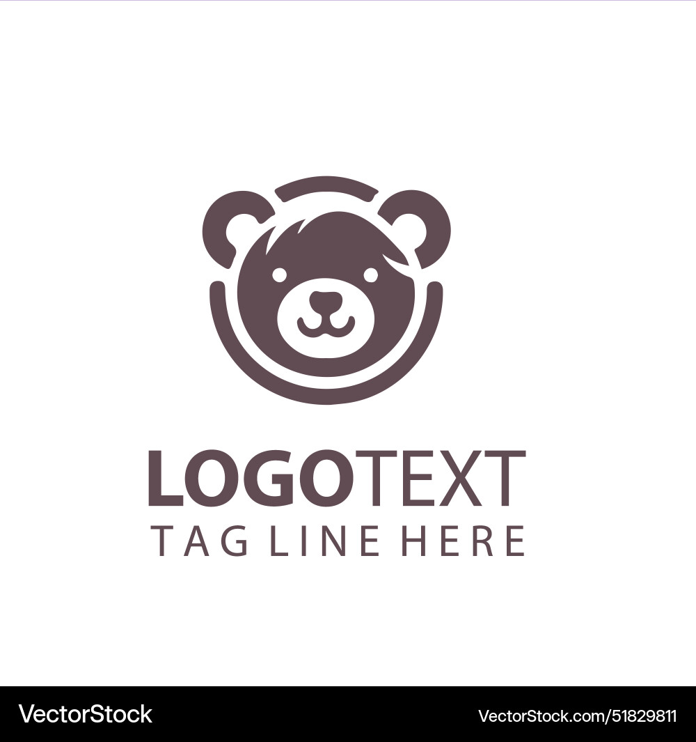 Teddy bear logo Royalty Free Vector Image - VectorStock