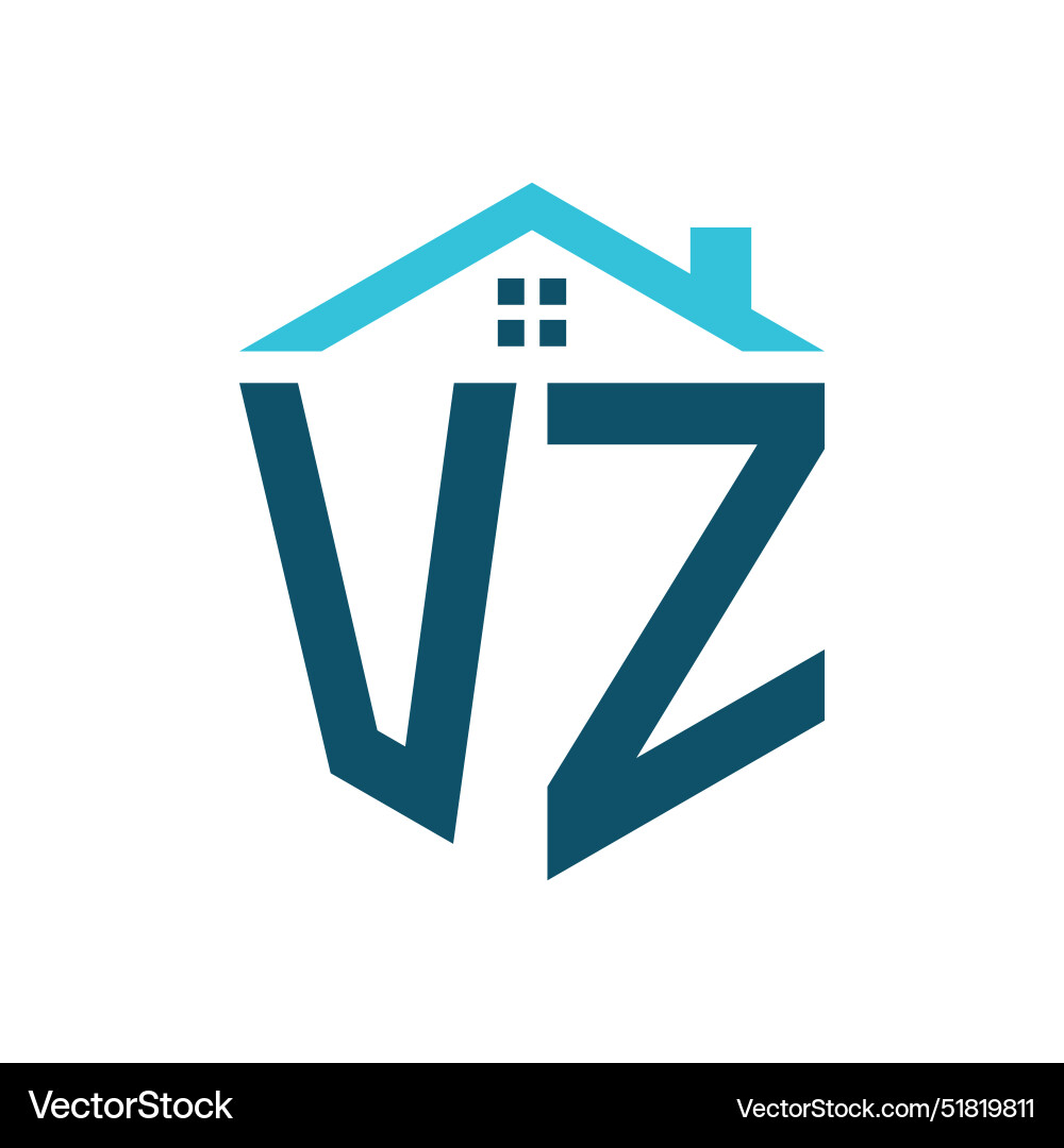 Vz house logo design template letter Royalty Free Vector