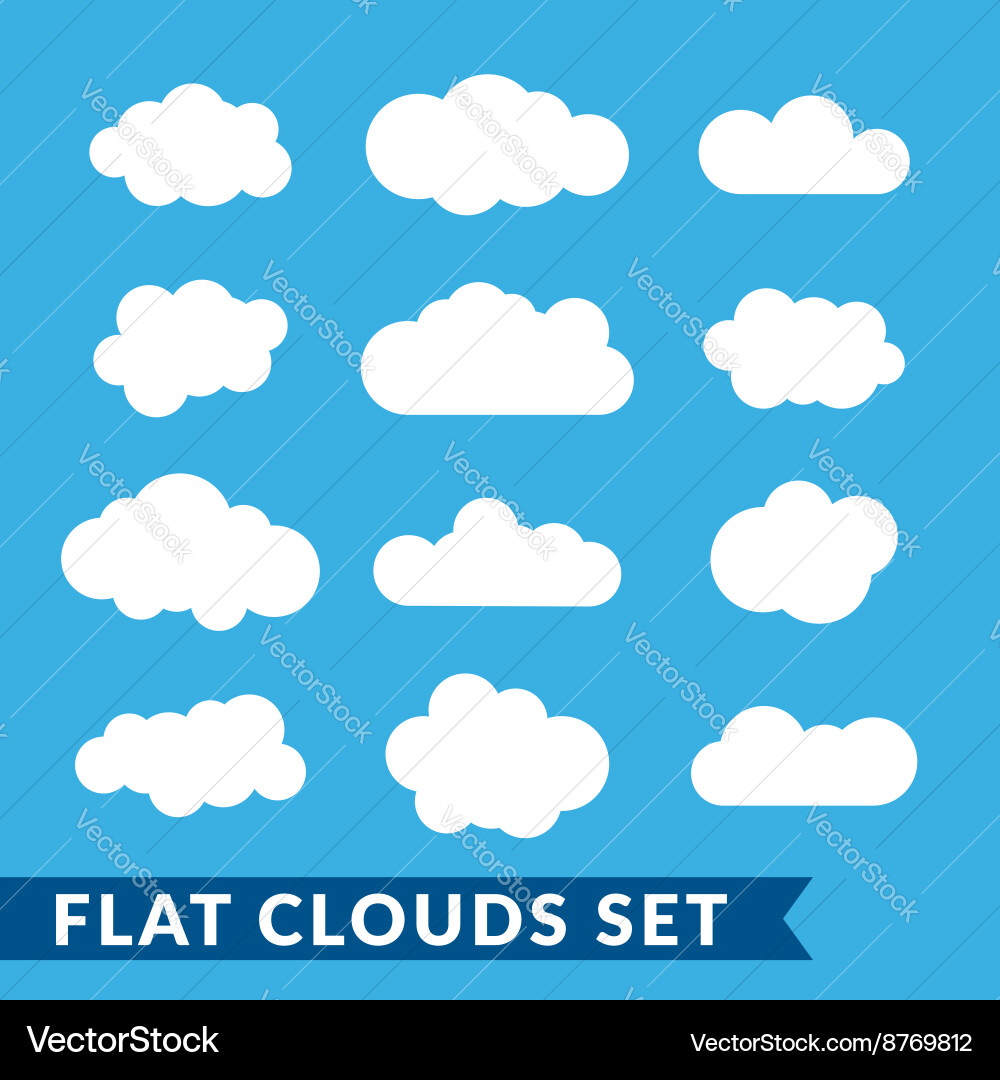 Cloud icons set Royalty Free Vector Image - VectorStock