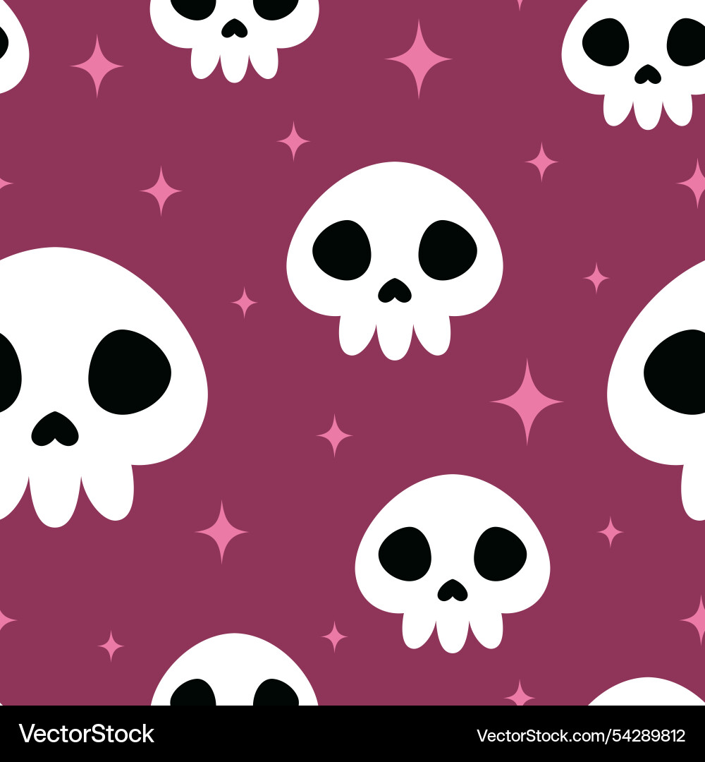 Cute skull halloween seamless pattern Royalty Free Vector