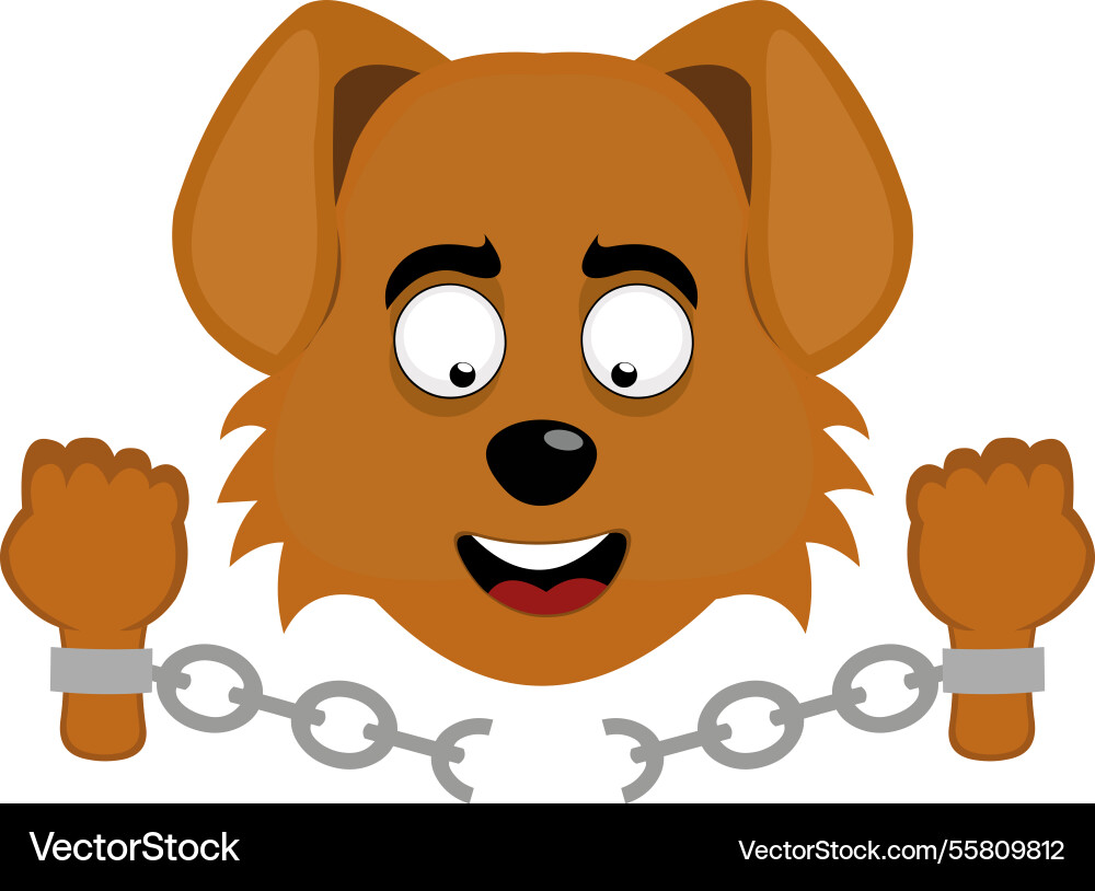 Dog breaking chain Royalty Free Vector Image - VectorStock
