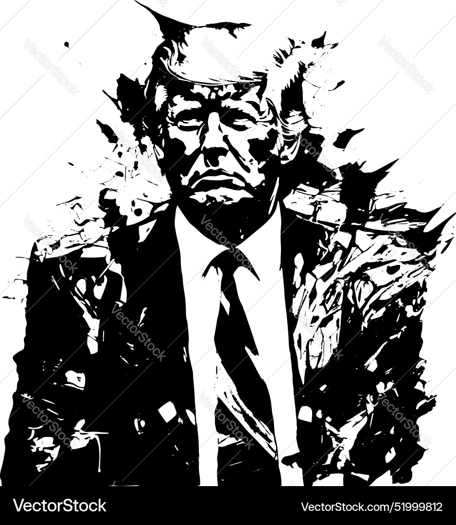 Donald trump silhouette Royalty Free Vector Image