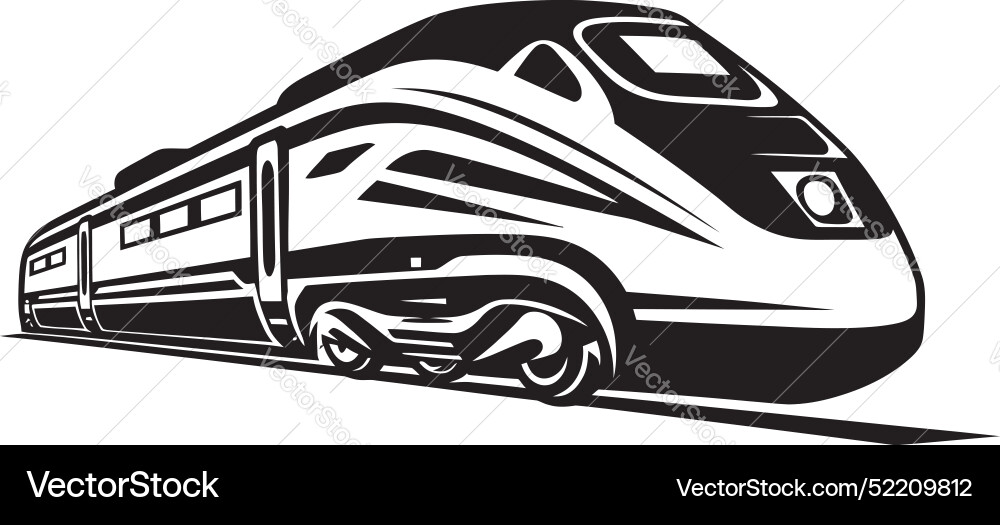 Express zoom iconic black logo for speedy train Vector Image