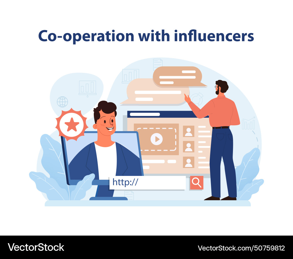 Influencer collaboration strategy a strategic Vector Image