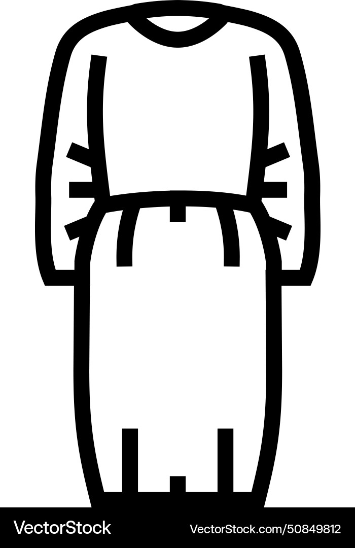 Isolation gown ppe protective equipment line icon Vector Image