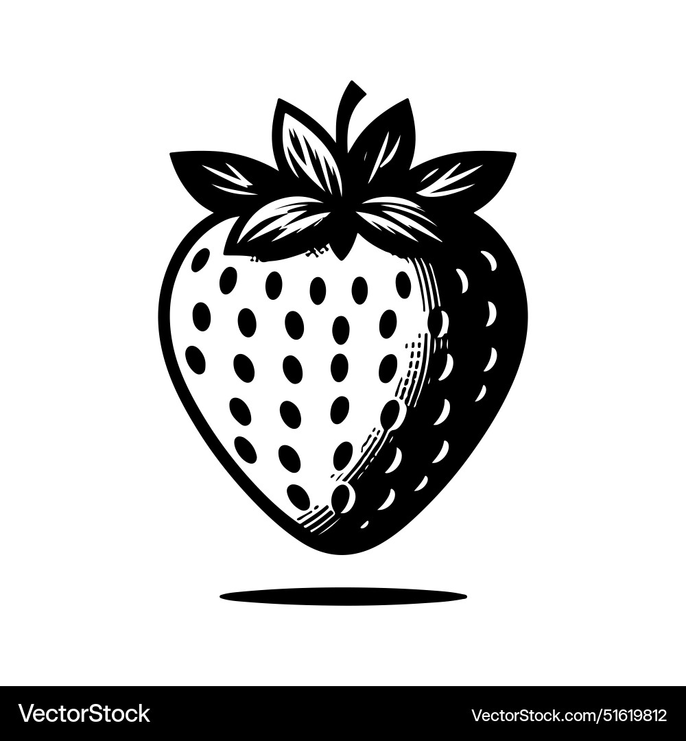 Minimalist strawberry silhouette for clean design Vector Image