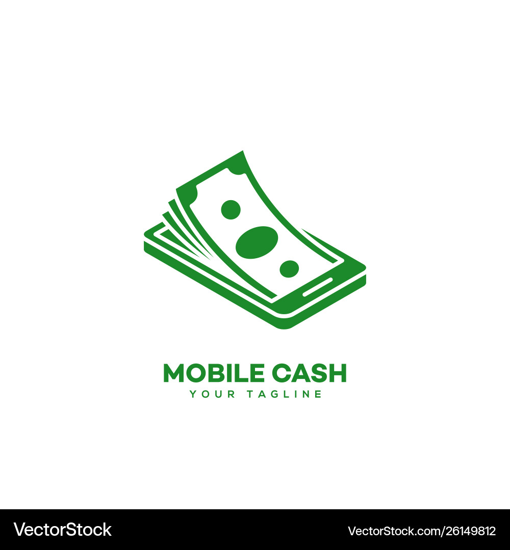 Mobile cash logo Royalty Free Vector Image - VectorStock