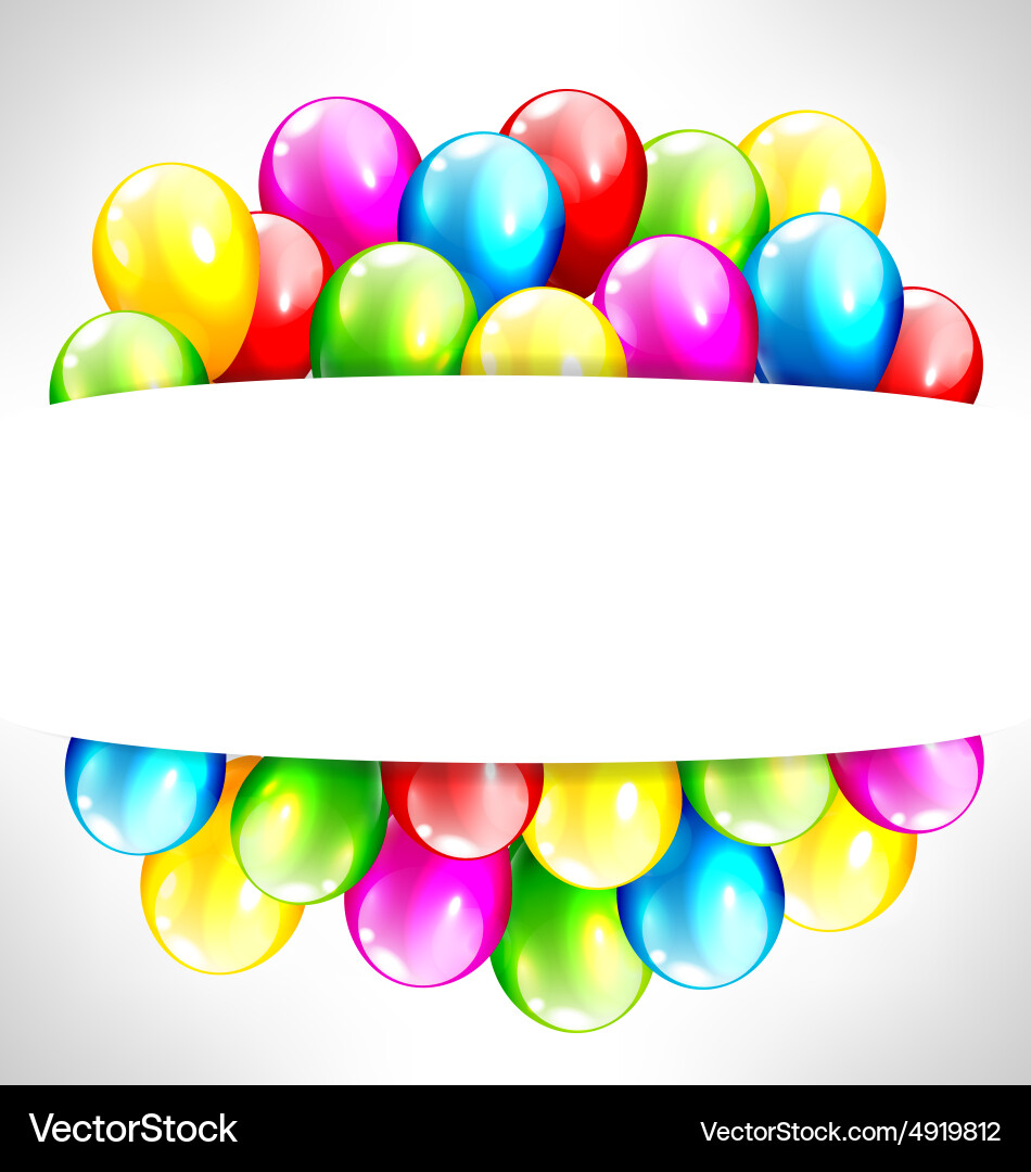 Multicolored inflatable balloons with frame Vector Image Multicolored inflatable balloons with frame Vector Image