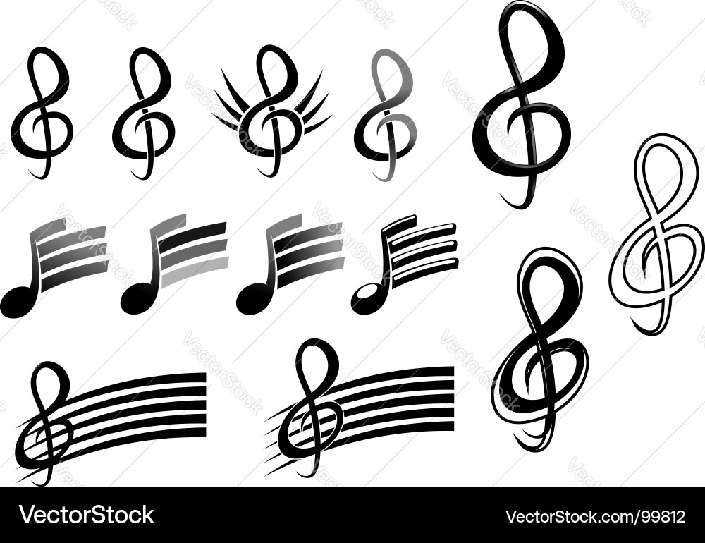 Music keys and notes Royalty Free Vector Image