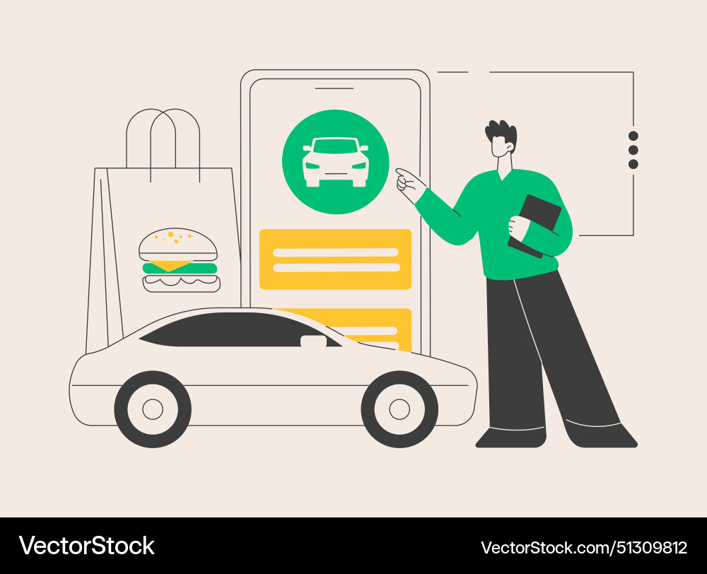 Place your curbside pickup order online abstract Vector Image