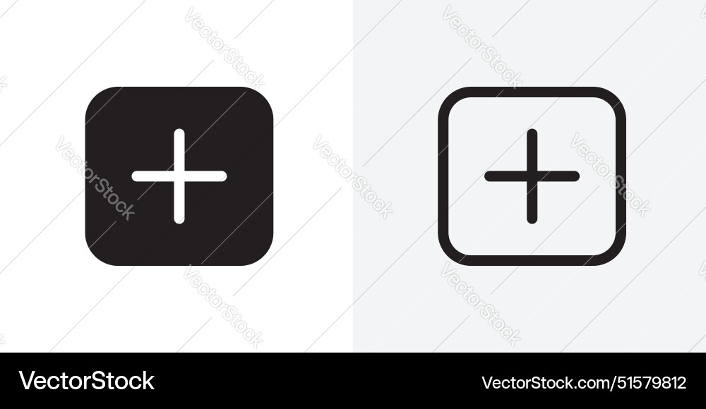 Plus icon set Royalty Free Vector Image - VectorStock