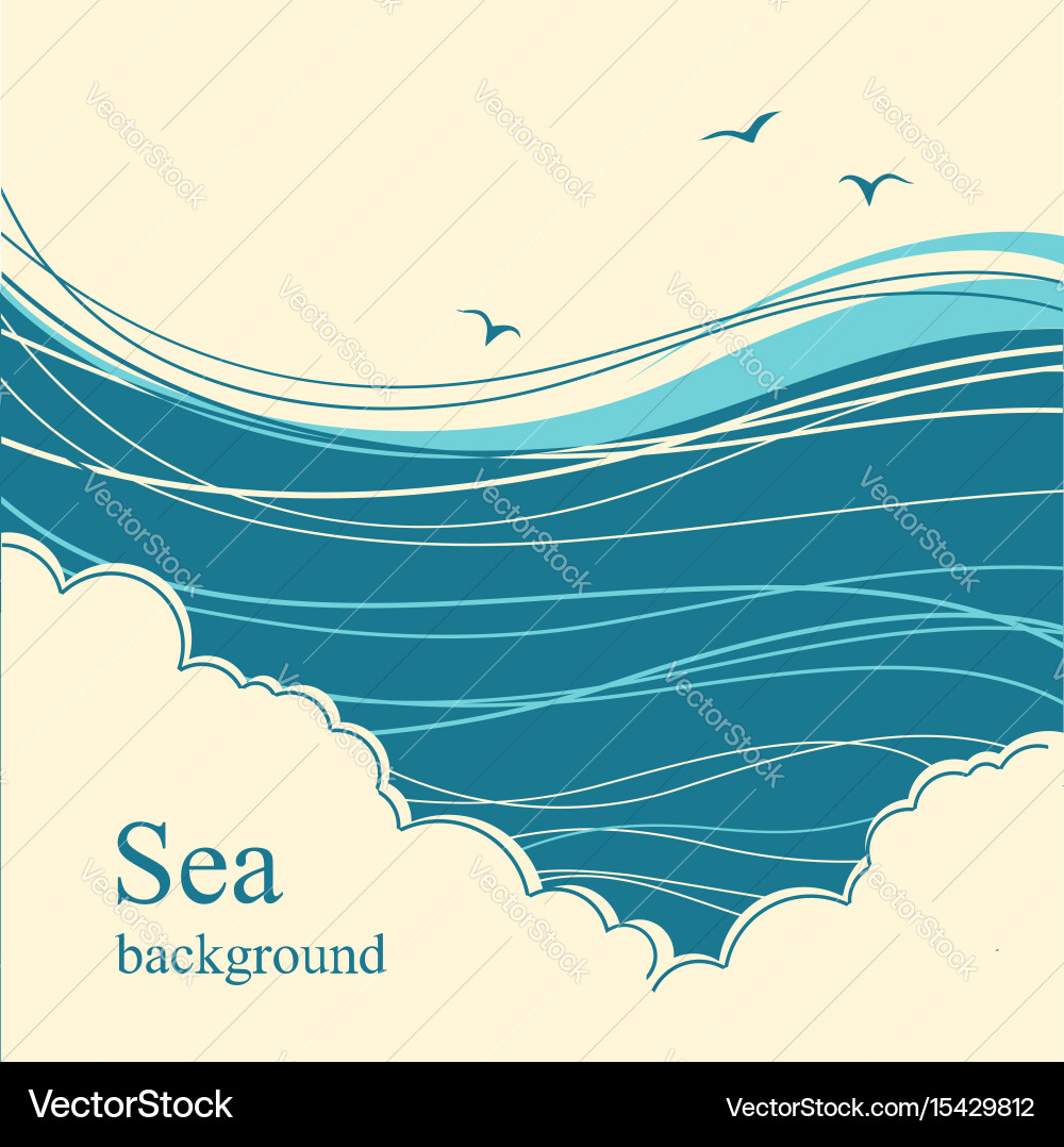 Sea wavesseascape horizon for text Royalty Free Vector Image