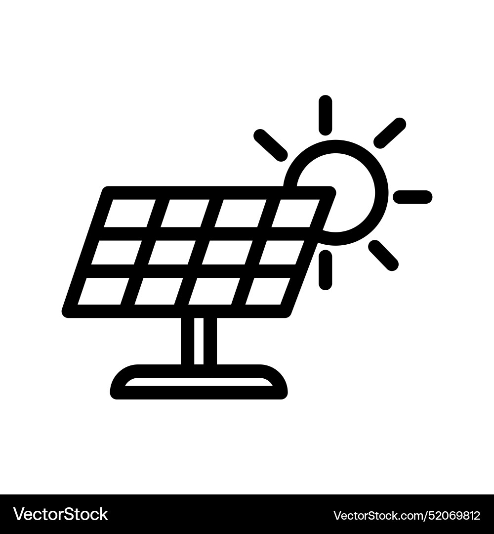 Solar collector icon for renewable energy Vector Image