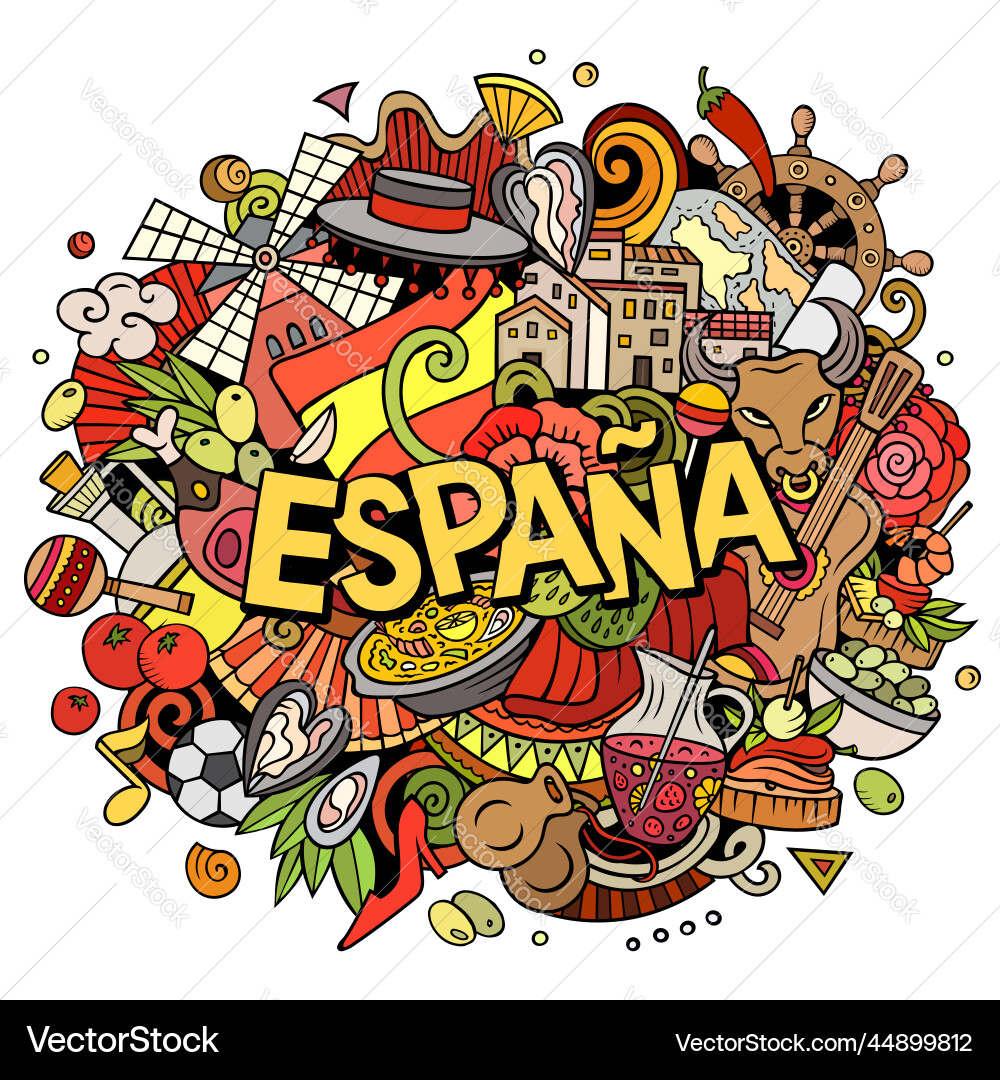 Spain Cartoon Images Premium Vector | Spain Cartoon Icons Set