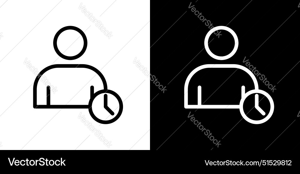 User time icon set person patience symbol man Vector Image