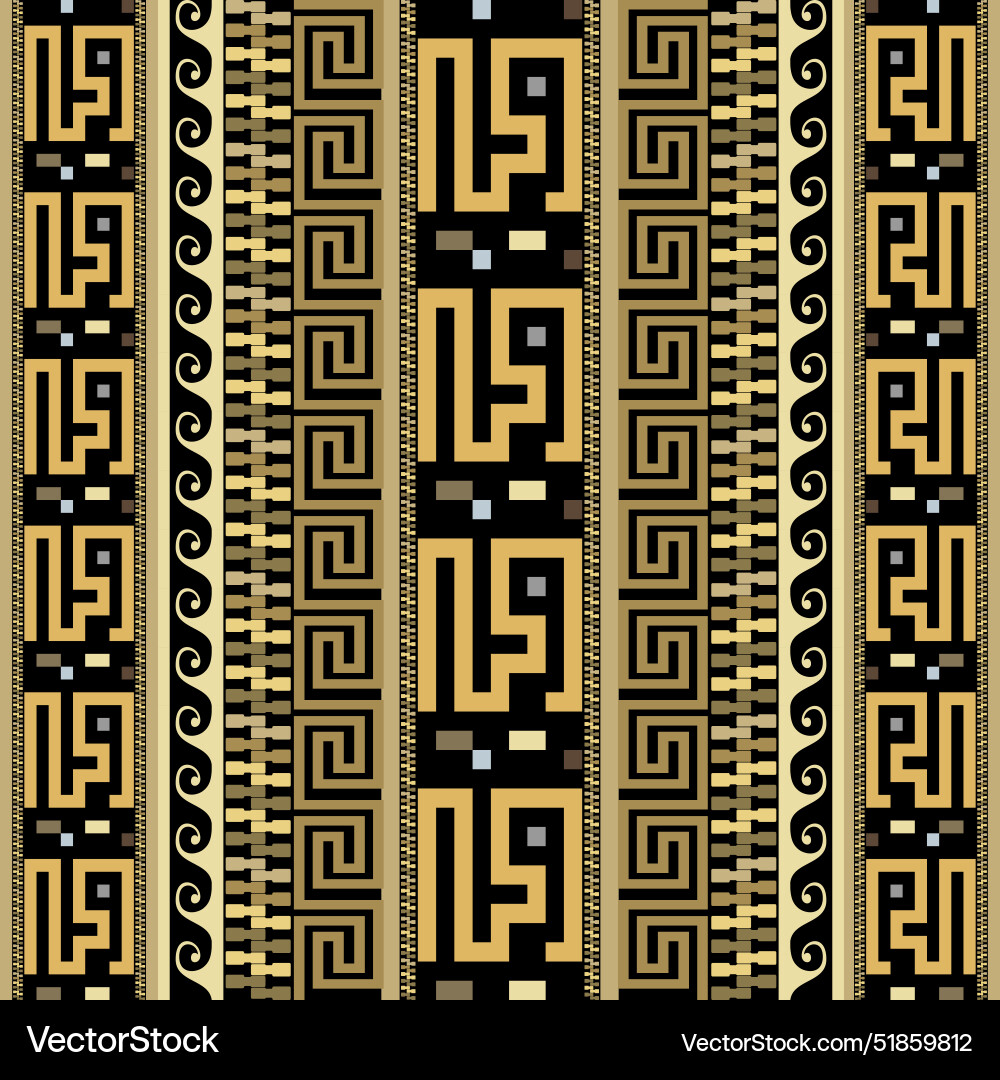 Vertical borders gold greek seamless pattern Vector Image