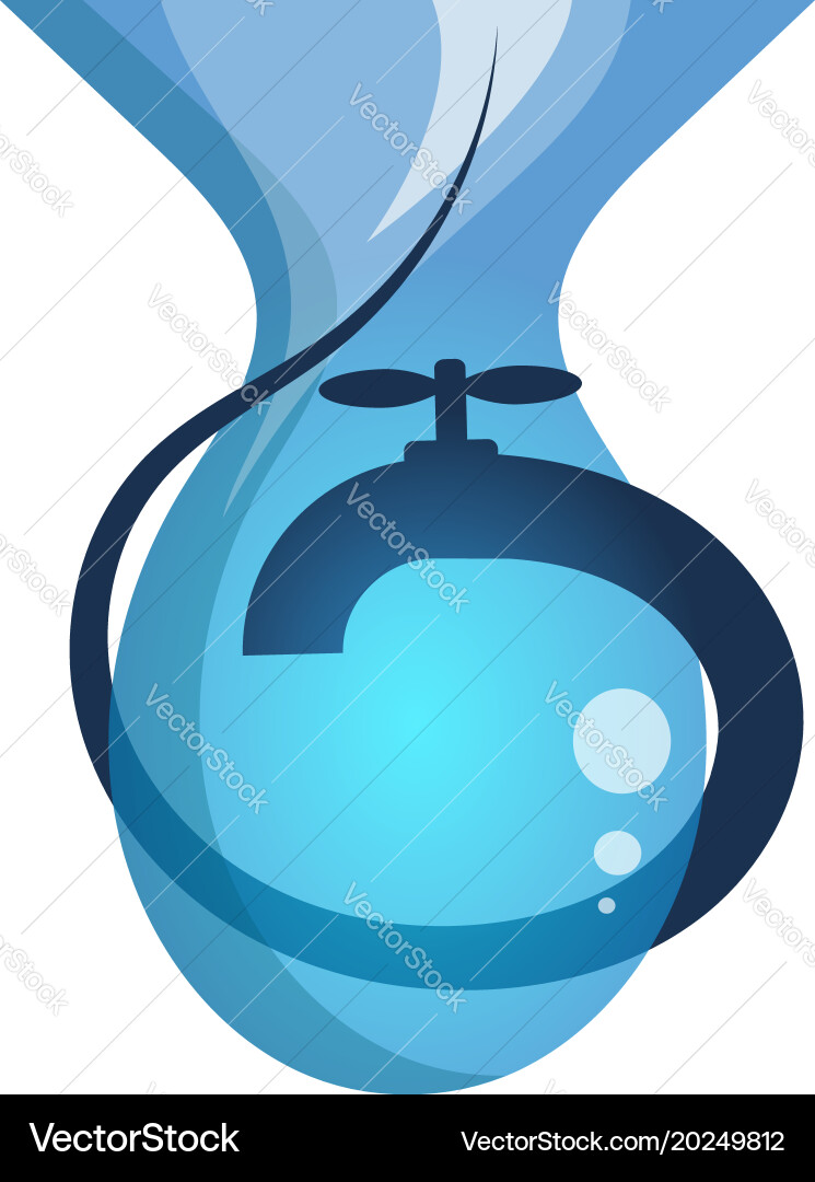Water tap and drop (20249812) – Royalty-Free Vector | VectorStock