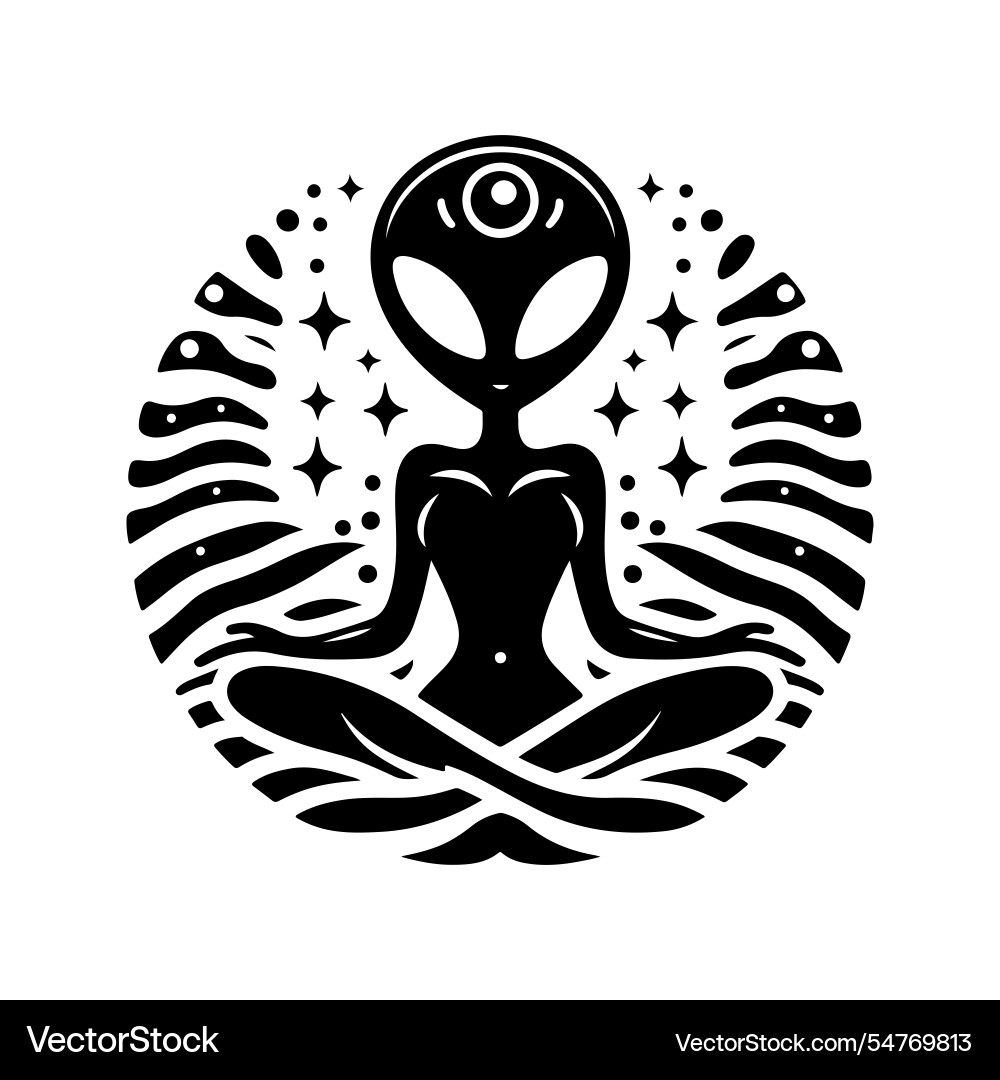 Alien silhouette art for posters t-shirts Vector Image