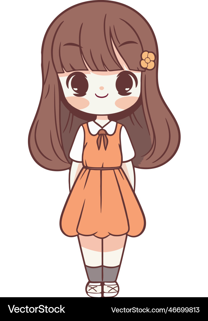 Beautiful chibi girl Royalty Free Vector Image