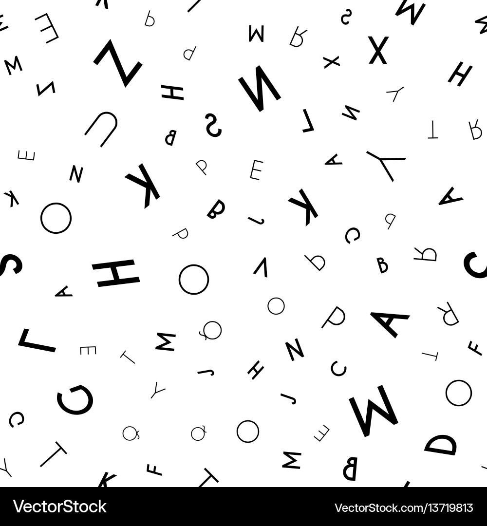 Black Letter Seamless Pattern Royalty Free Vector Image