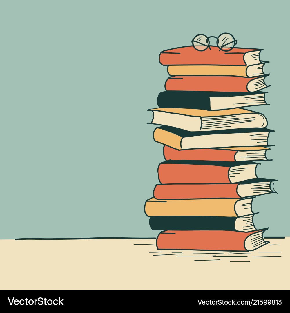 Books on the table background for text Royalty Free Vector