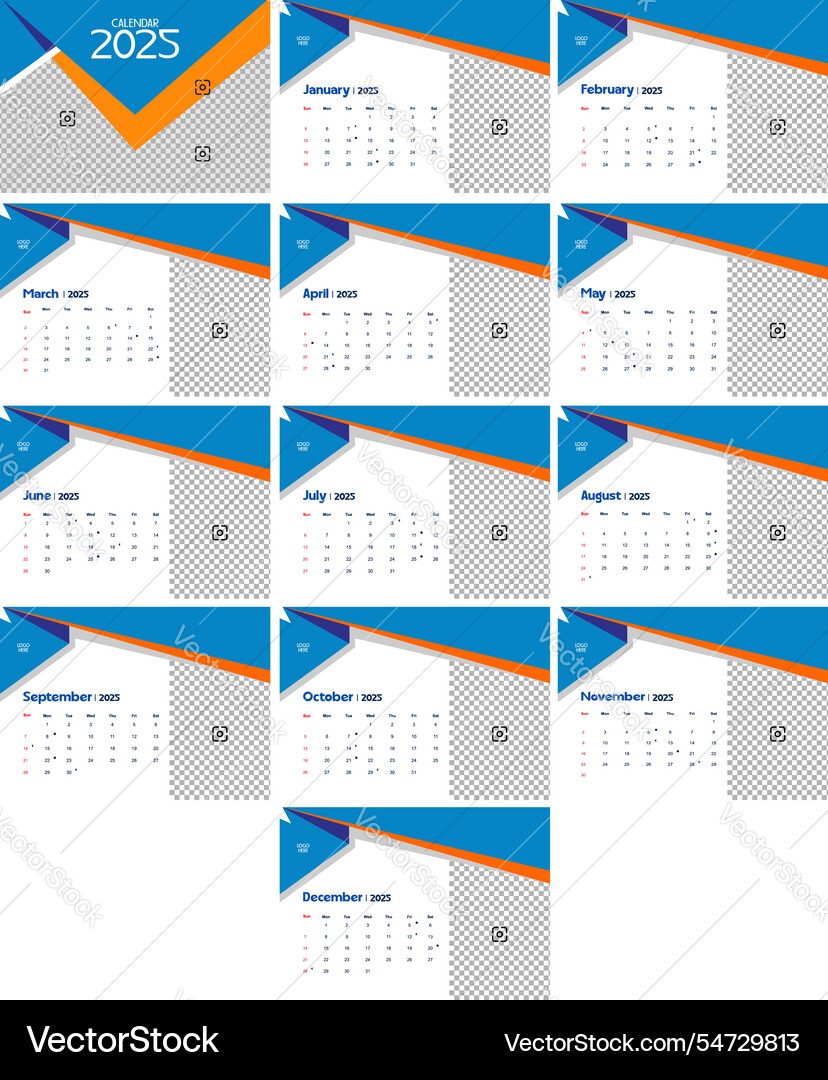 Businner calendar desk blue Royalty Free Vector Image