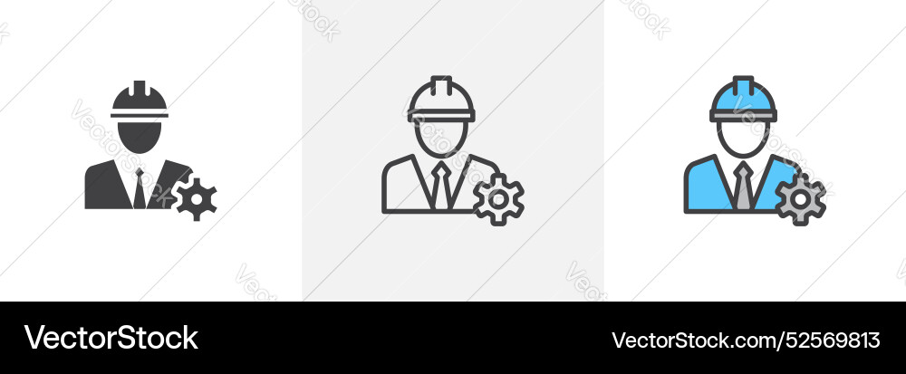 Civil engineer icon set on white background Vector Image