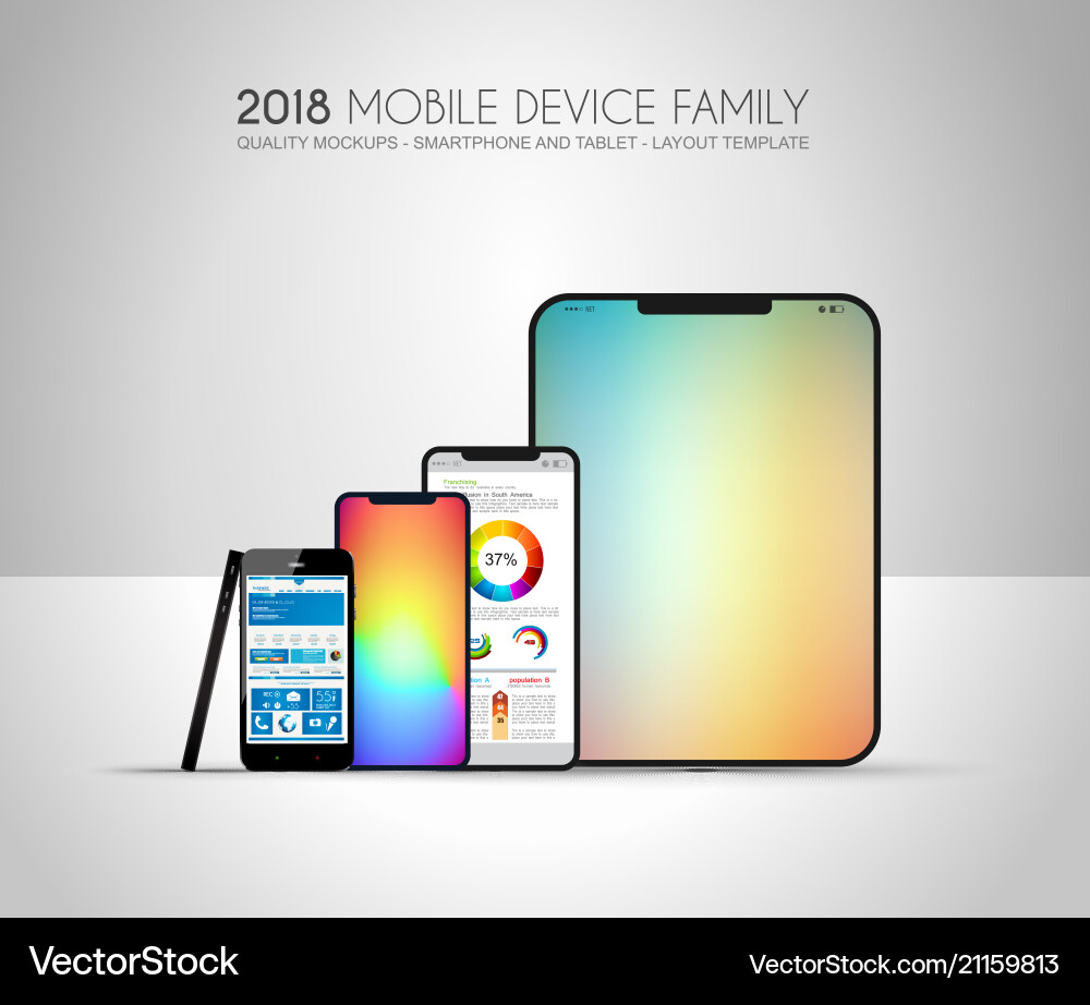 Complete next generation device family included Vector Image
